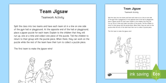 Team Jigsaw Team-Building Game - gym, pe, activity, skills