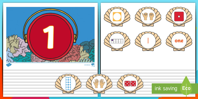 Seashells Representing Numbers to 10 Sorting Activity - EYFS