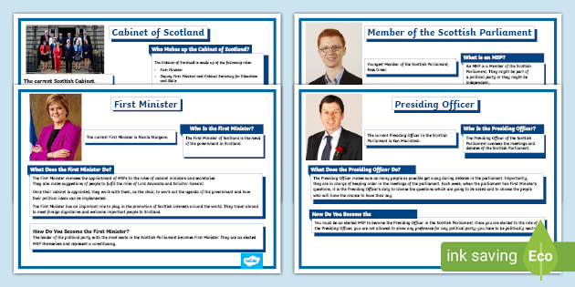 Roles in the Scottish Parliament Information Cards