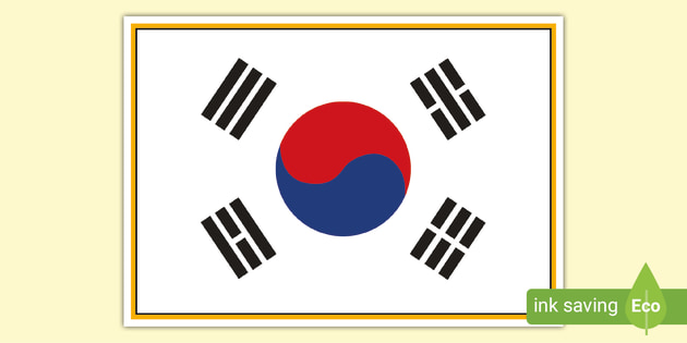 FREE! - South Korea Flag Poster | Display Resources | Twinkl