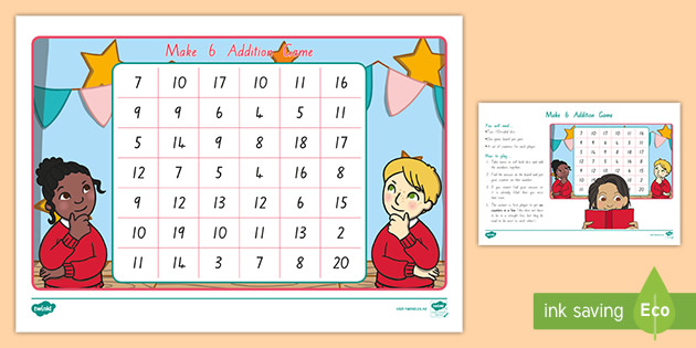 Make 6 Addition Game (teacher made)