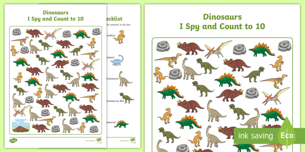 Dinosaurs I Spy and Count Activity to 10