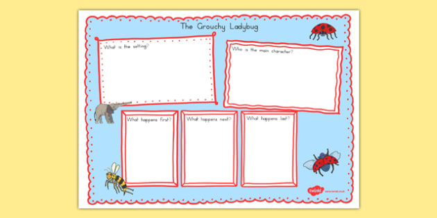 The Grouchy Ladybug Book Review Writing Frame (teacher made)
