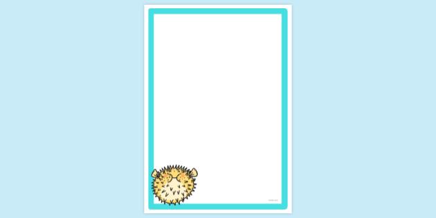 Puffer Fish Page Border | Page Borders | Twinkl
