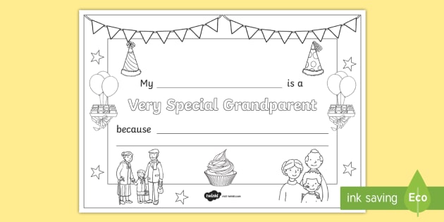 Lower Primary Grandparents Day Certificate (teacher made)