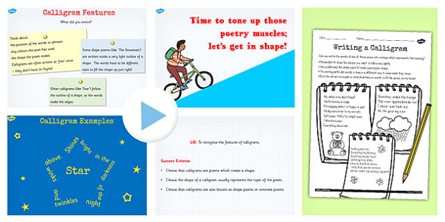 English Poetry Lesson Plan | Calligram Teaching Pack