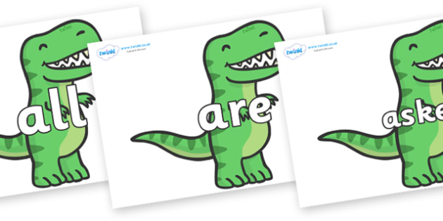 Tricky Words on T Rex Dinosaurs (teacher made)