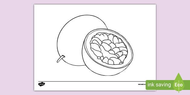 Passion Fruit Colouring Sheet