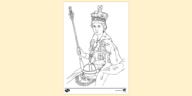 FREE! - Elizabeth II Coronation Colouring | Colouring Sheet