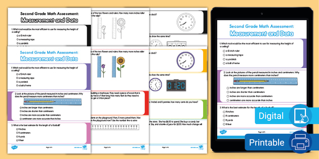 Second Grade Math Assessment: Measurement and Data