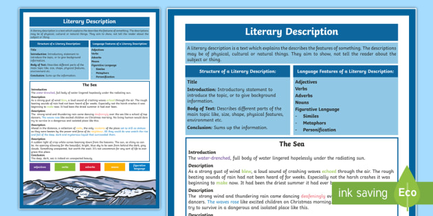 Literary Description with Annotations A4 Display Poster