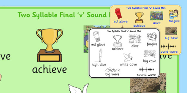 Two Syllable Final 'V' Sound Word Mat 2 (teacher made)