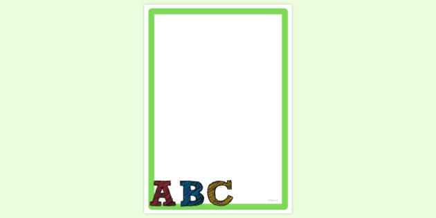 FREE! - Simple Blank Alphabet Page Border for Toddlers | Twinkl
