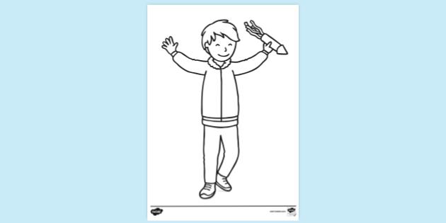 FREE! - Boy Playing Childhood Colouring Sheet (teacher made)
