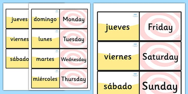 FREE! - Spanish Days of the Week Loop Cards (teacher made)