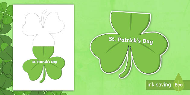 St Patrick's Shamrock | Card Colouring Activity | Primary