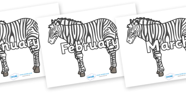 FREE! - Months of the Year on Zebras (teacher made)