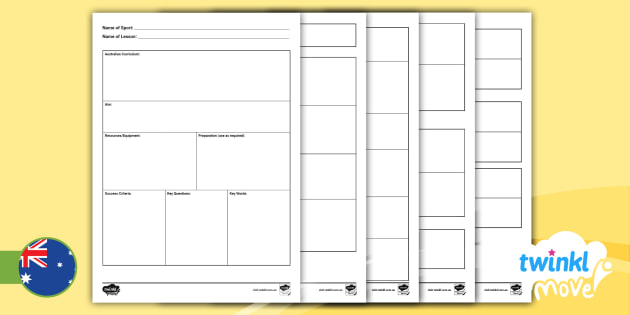 Blank Lesson Plan Template for Physical Education | Twinkl