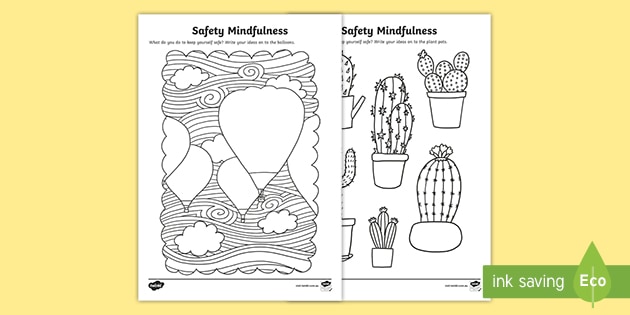 Safety Mindfulness Worksheet | Mindfulness Activity for Kids