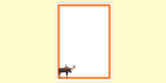 FREE! - Simple Blank Moose Page Border | Page Borders | Twinkl