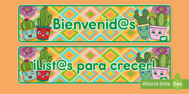 Cartel de Bienvenida con Cactus y Suculentas - Decoración