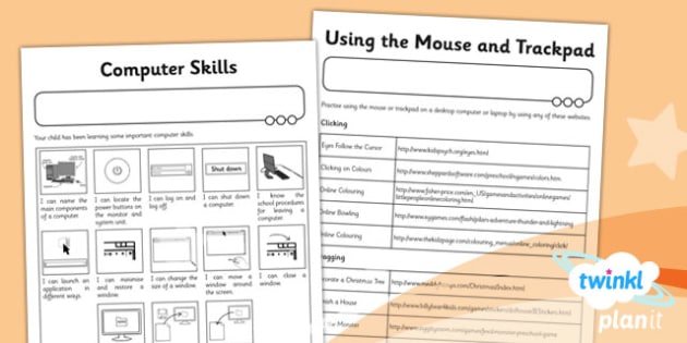 Computing: Computer Skills Year 1 Unit Home Learning Task