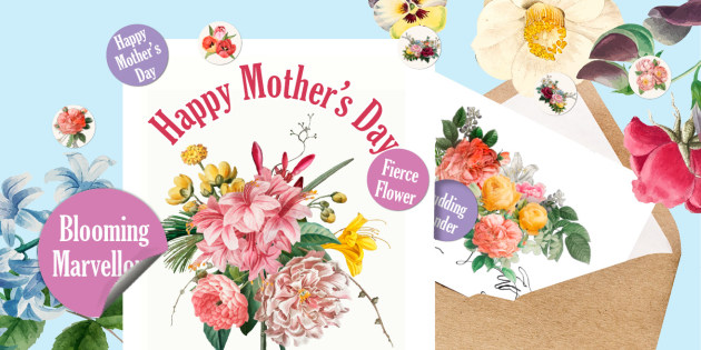 Make a Mother's Day Card - Spring Flowers - Sticker Activity