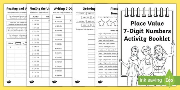 Place Value 7-Digit Numbers Activity Booklet (teacher made)