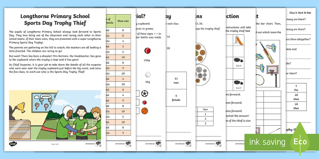 KS1 The Mystery of the Sports Day Trophy Maths Game