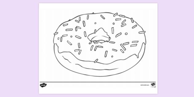 FREE! - Food Doughnut Colouring | Colouring Sheets