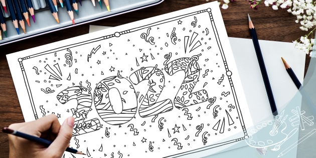 2022 New Year Mindfulness Colouring Activity Poster