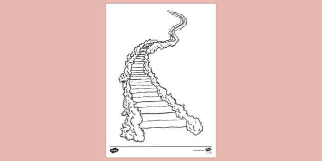 FREE! - Paradise Stairs Colouring Sheet | Colouring Sheets