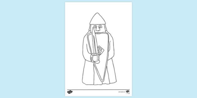 Lewis Chessmen Rook Colouring Sheet | Colouring Sheets