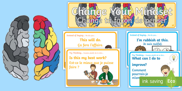 Developing Growth Mindset Display Pack English/French - Developing Growth