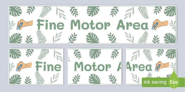 * NEW * Botanical-Themed Fine Motor Area Display Banner - Twinkl
