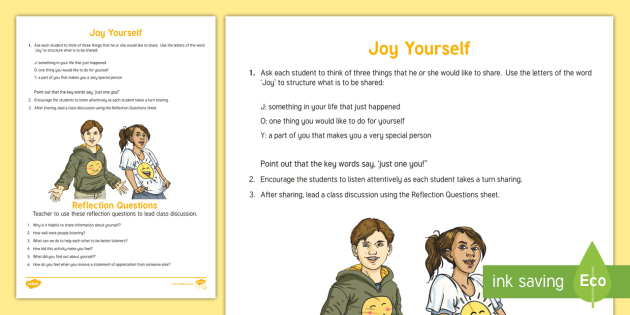 Joy Activity | Joy Yourself | Inclusion | Twinkl