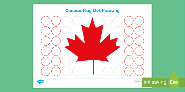 FREE! - Canada Flag Dot Painting Worksheet (teacher made)