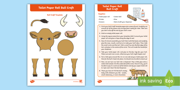 FREE! - Toilet Paper Roll Bull Craft | Twinkl Craft Activities