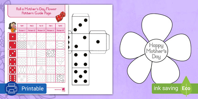Mother's Day Flower Art Game - Roll A Die Activity