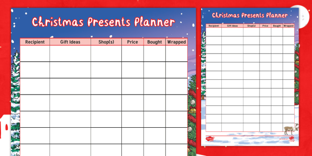 Staff Wellbeing Christmas Presents Planner