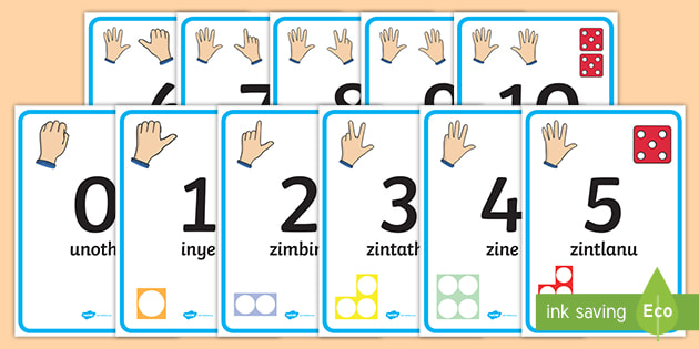 FREE! - Numbers In Xhosa | Visual Number Line 0-10 Display Posters