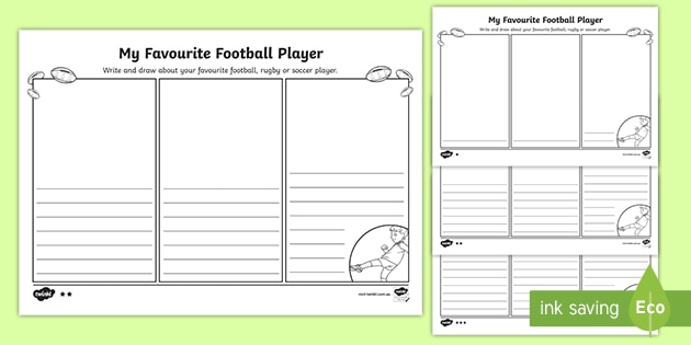 * NEW * Football Player Description Writing Frame Worksheet