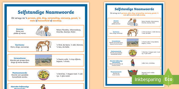 Selfstandige Naamwoorde Plakkaat (teacher made)