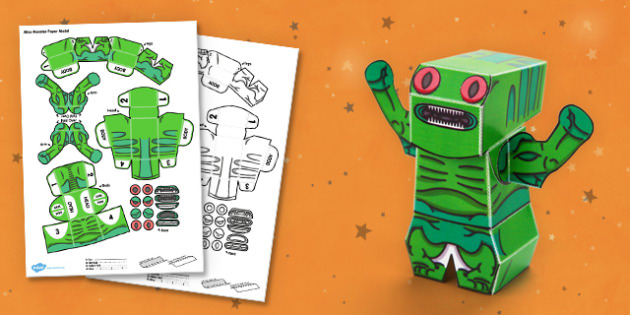 Alien/Monster 3D Halloween Paper Model (teacher made)