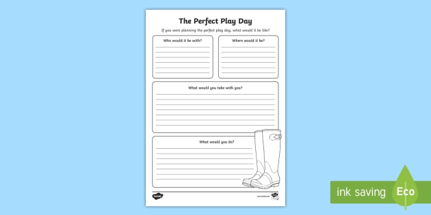 The Perfect Play Day Worksheet (teacher made)
