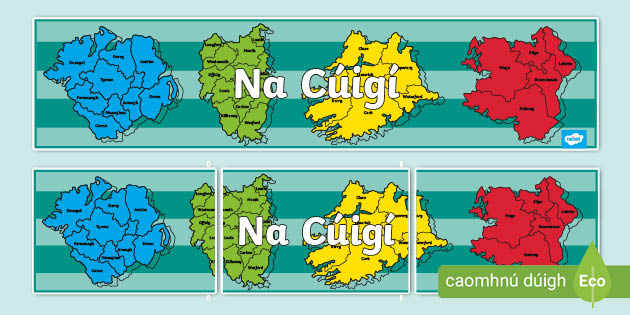 Irish Provinces of Ireland Banner Gaeilge (teacher made)