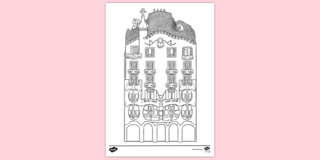 FREE! - Gaudi Colouring Sheet (teacher made)