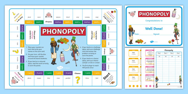 The Long 'oo' Sound Family: Phonics Phonopoly Board Game