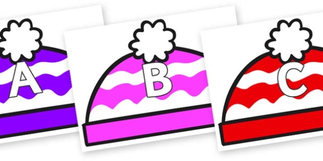 A-Z Alphabet on Woolly Hats (Multicolour)