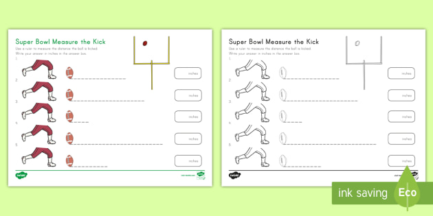 Super Bowl Measure the Kick Math Activity